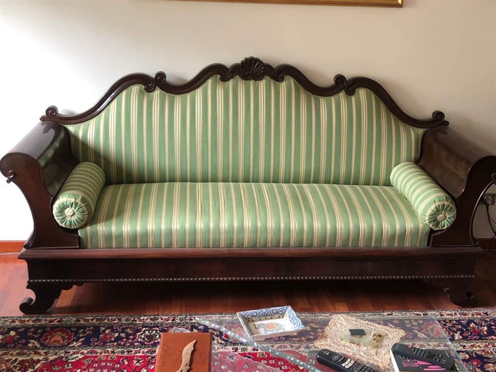 Divano 800 impero in piuma di mogano, ottimo stato - Messina