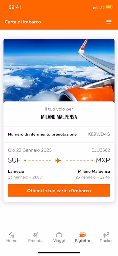 2 biglietti EasyJet da Lamezia a Milano Malpensa - Catanzaro