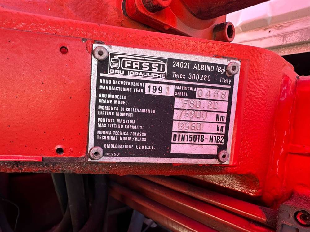 Mercedes 18.26 Ribaltabile e gru Fassi F80 Anno 1991 Km 150000 ...