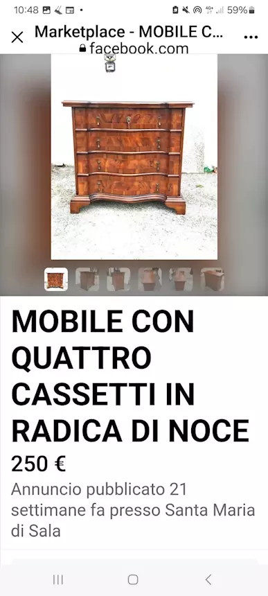 Mobili in legno in radica di noce intarsiato - Armadi a Padova