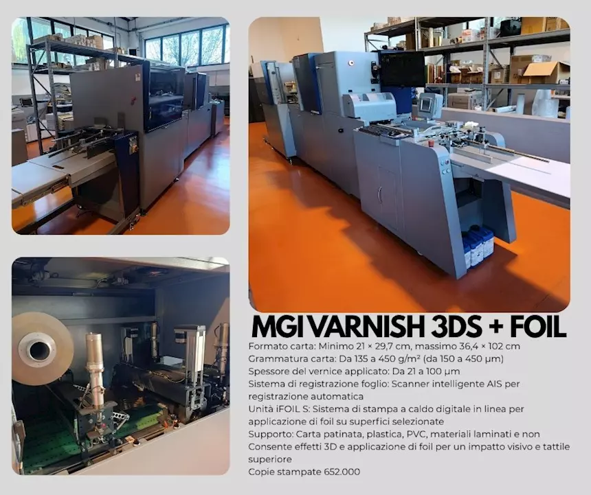 Konica Minolta MGI Varnish 3DS + Foil - Macchine da Stampa a Milano