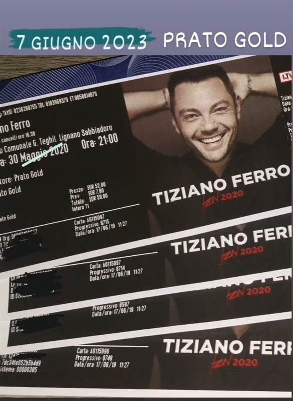 4 biglietti Tiziano Ferro - in vendita a Brescia 4 biglietti Tiziano Ferro - in vendita a Brescia